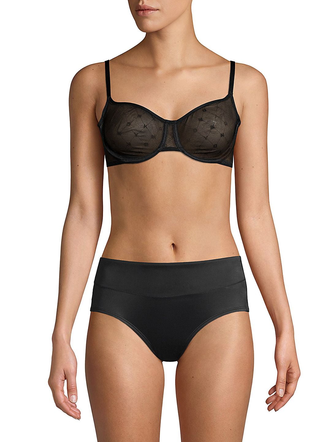 DKNY womens Monogram Mesh Unlined Demi Bra, 34B - Walmart.com