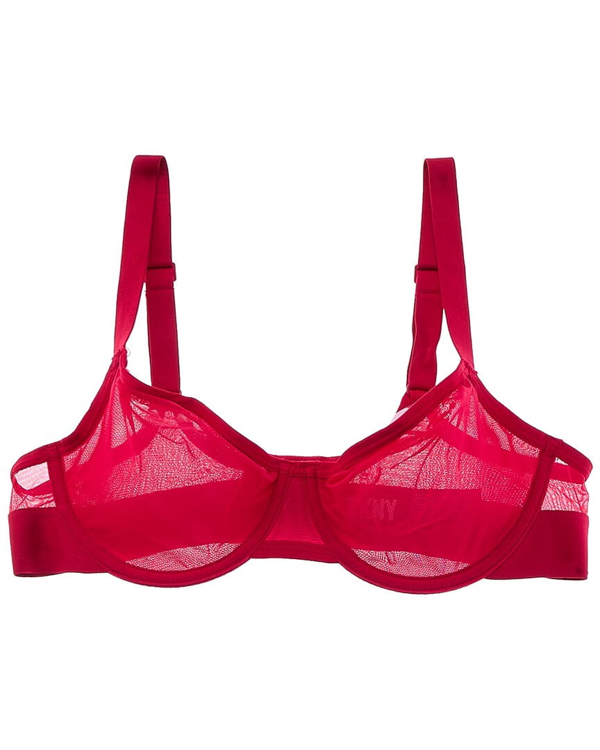 DKNY womens Sheers Unlined Demi Bra, 32C, Red - Walmart.com