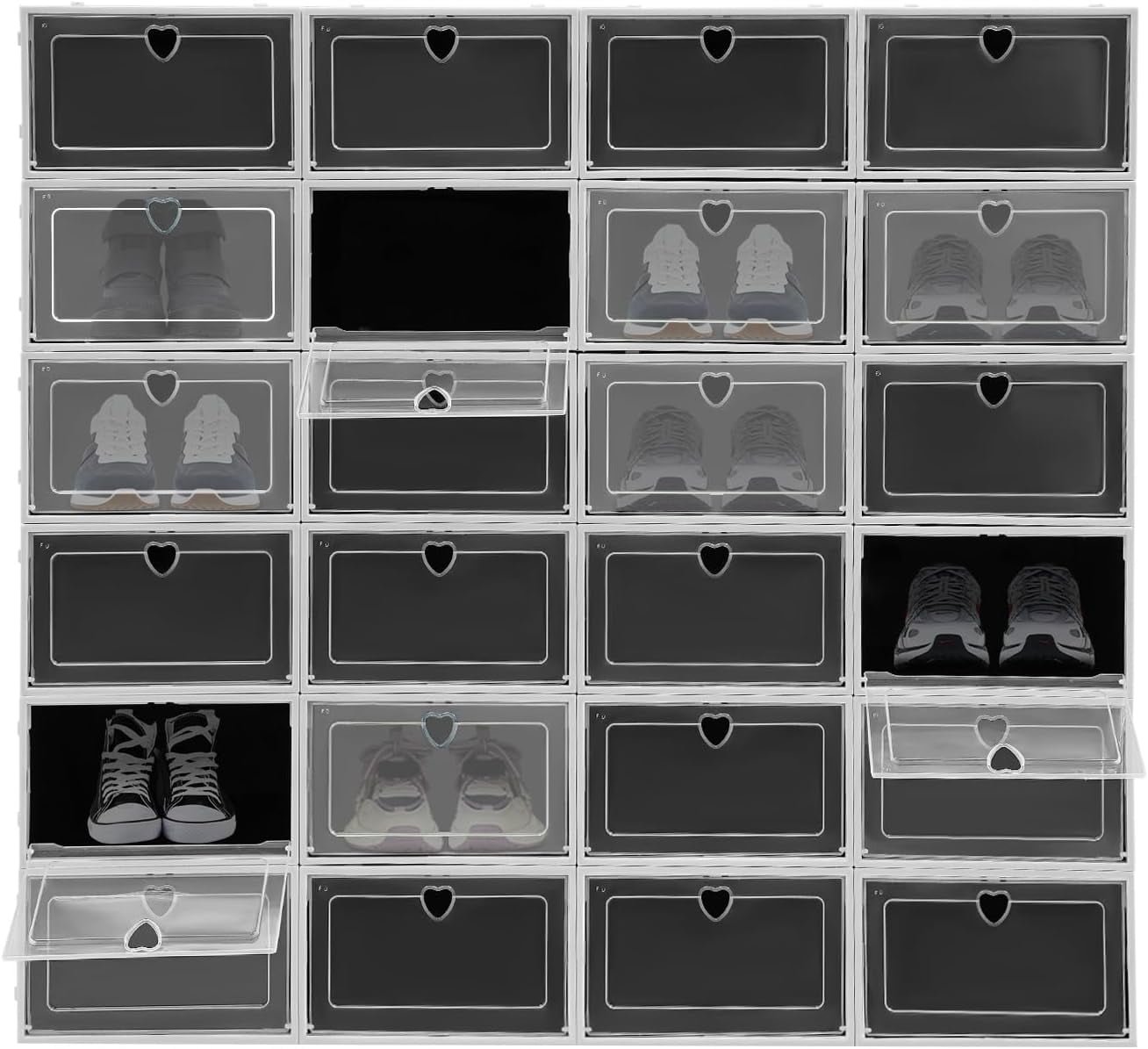 DKSLALALI Large Shoe Storage Organizer, 24 Shoe Storage Box Thicken ...