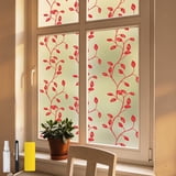 DKTIE 17.7" x 78.7" Red Leaf Vine Decorative Window Privacy Film ...