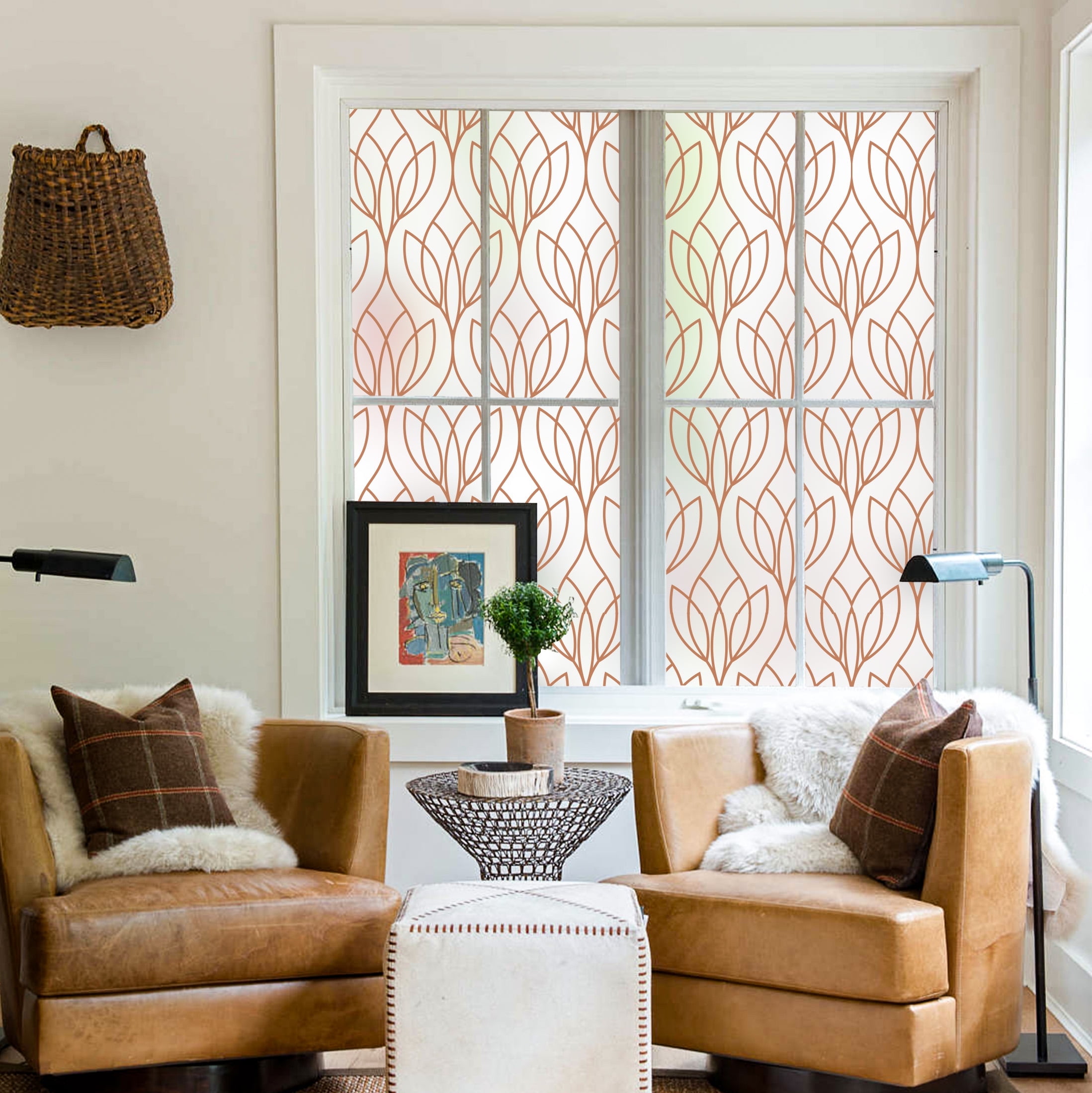 DKTIE 17.7"x78.7" Yulan Flower Pattern Window Film, with Frosted Design ...