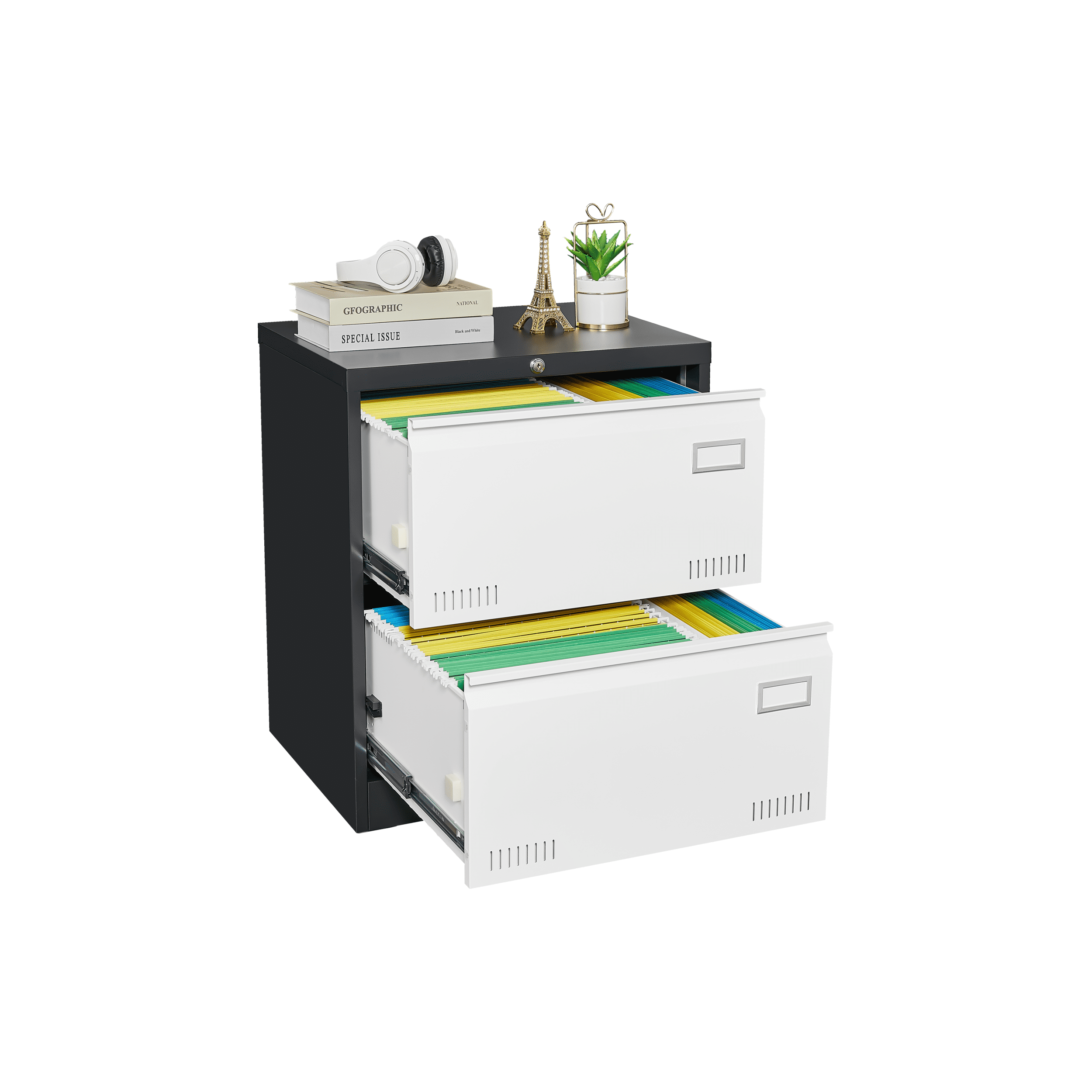 DKYNDSYN 2 Drawer Lateral File Cabinet with Lock for Home Office Metal ...