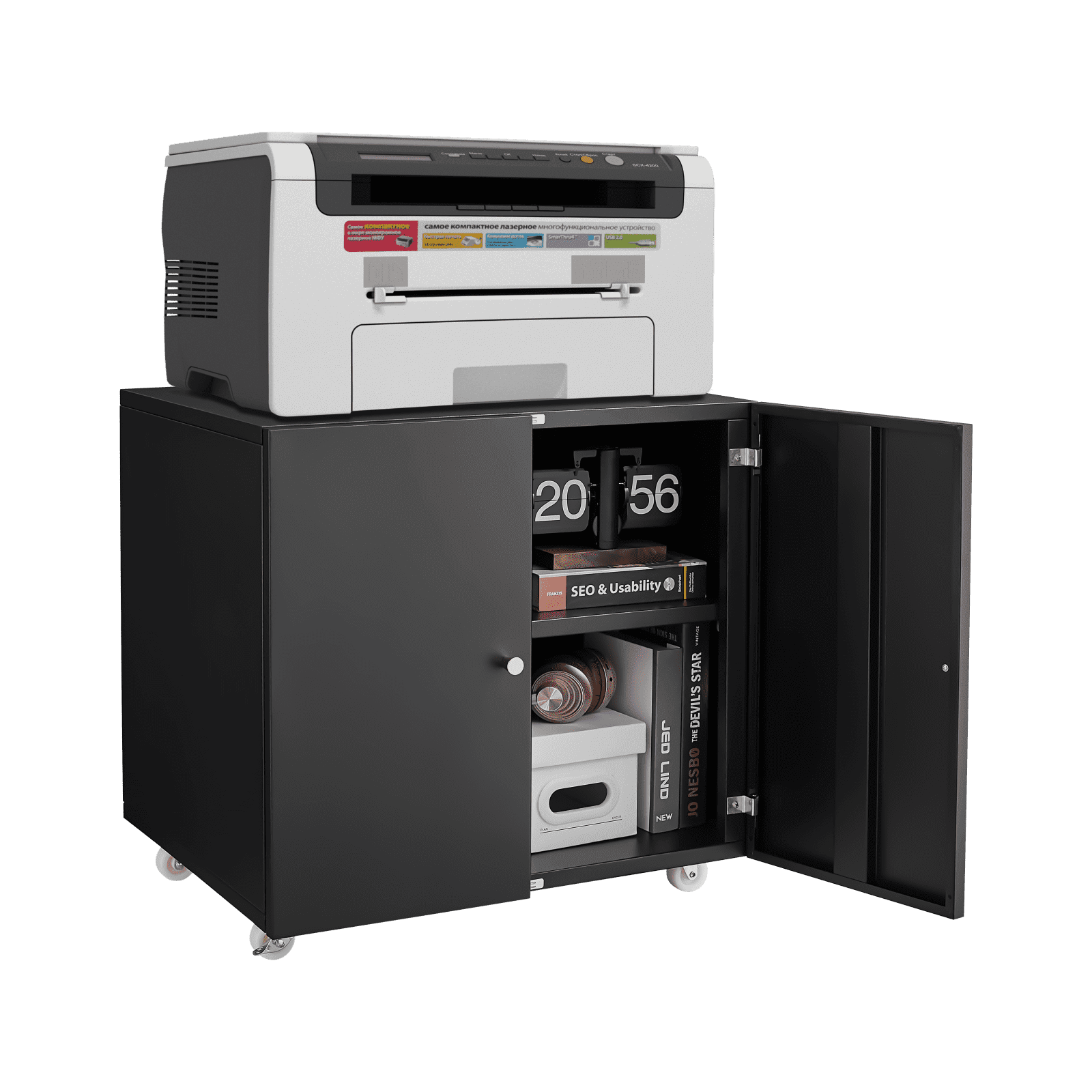 DKYNDSYN Metal Printer Stand with Storage Rolling File Cabinet on ...