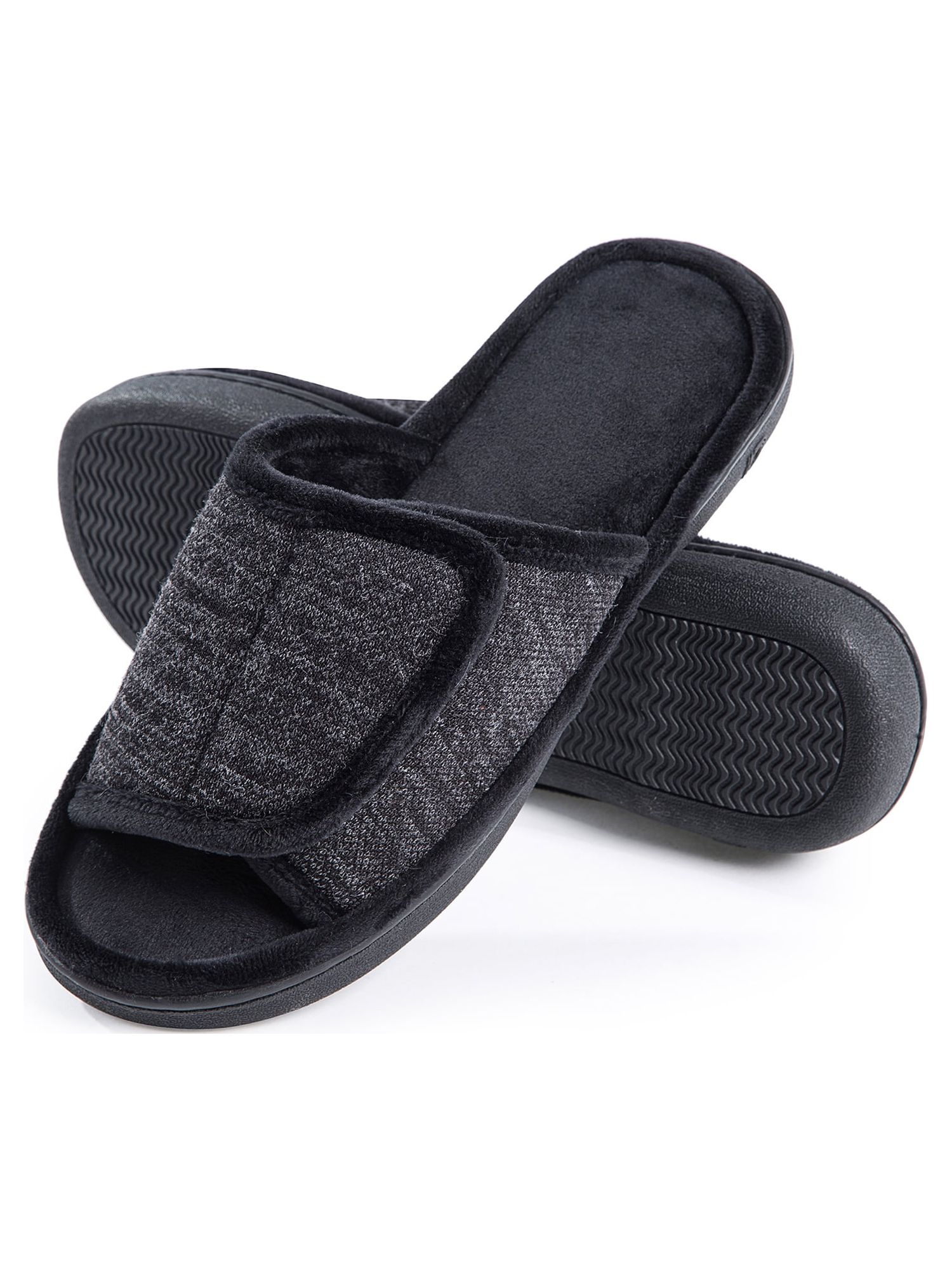 ULTRAIDEAS Men's Adjustable Sandal Slipper with Memory Foam House ...