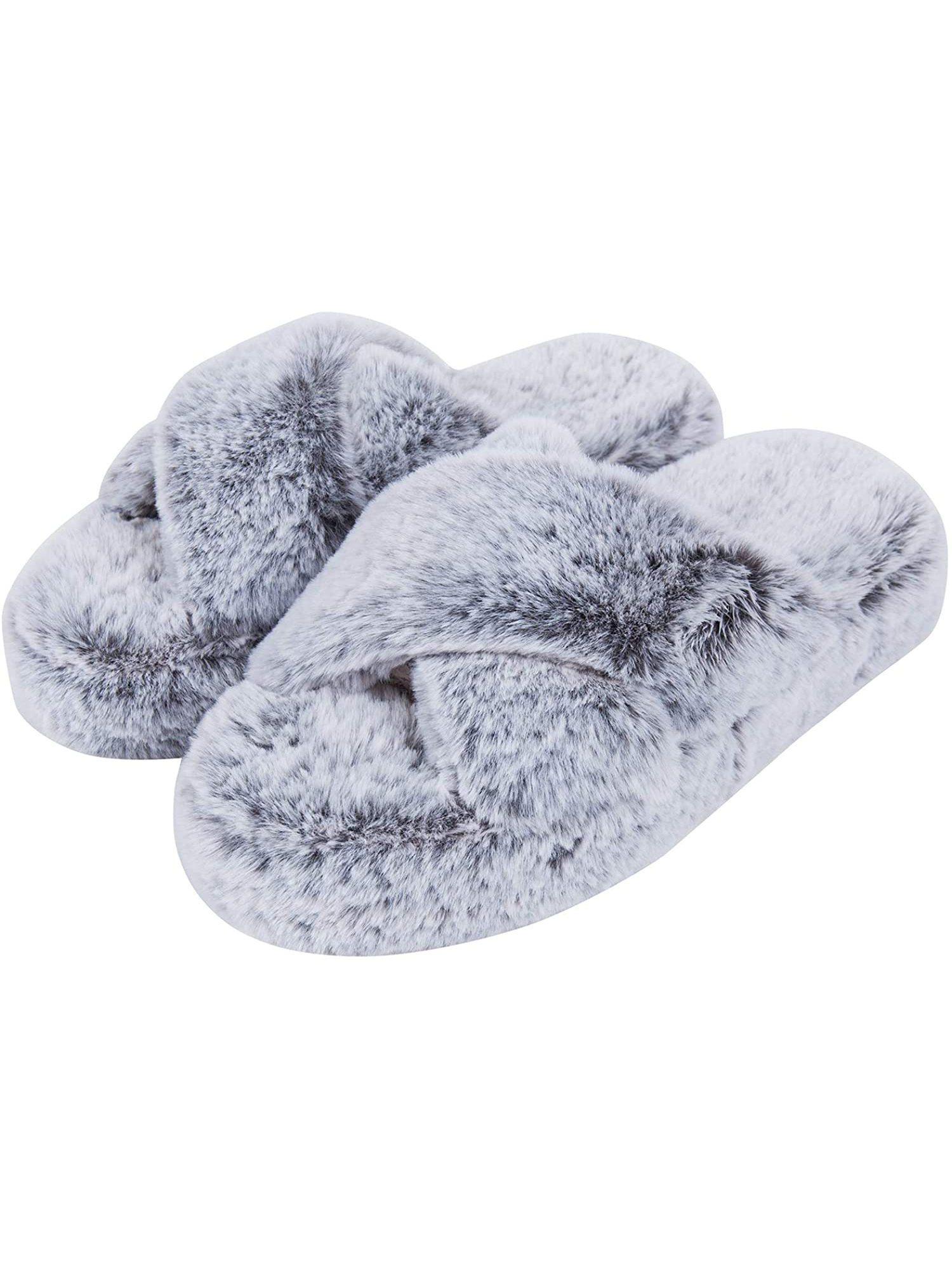 White Open Toe Adult Velour Slippers - 6 pack - Walmart.com