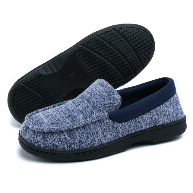 DL Mens Moccasin House Slippers Memory Foam Cozy Comfy Indoor Bedroom ...