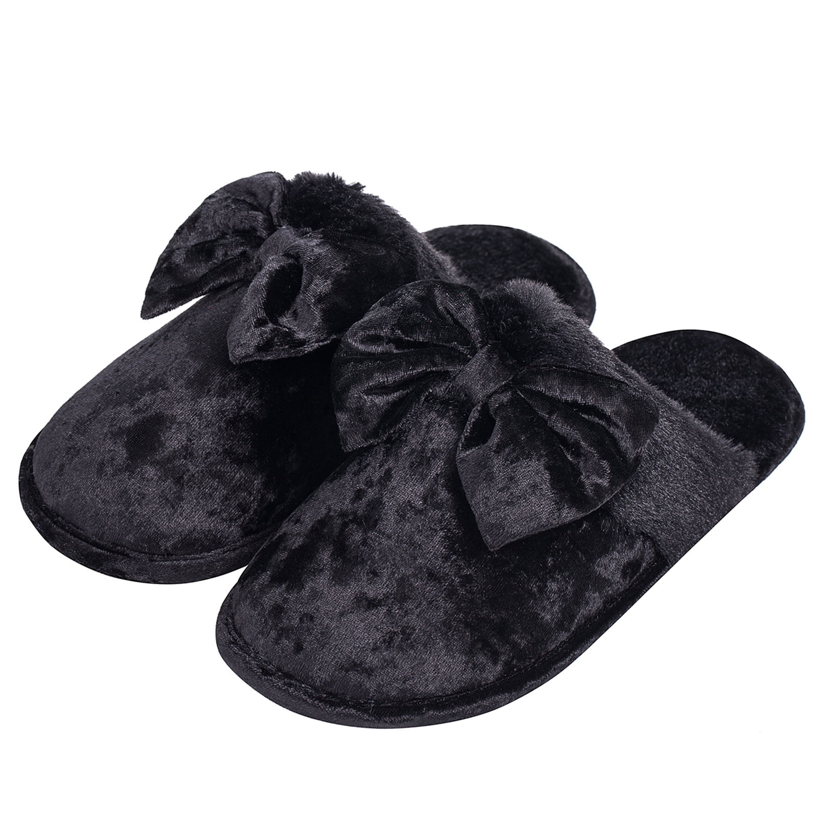 DL Women's Memory Foam Scuff House Slippers Fluffy Velvet Slip on ...