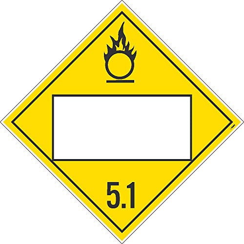 DL14BTB50 Safety Sign Placard, Oxidizer 5.1, Blank, 10.75X10.75, Tag Board, Card Stock, Pack 50 ...