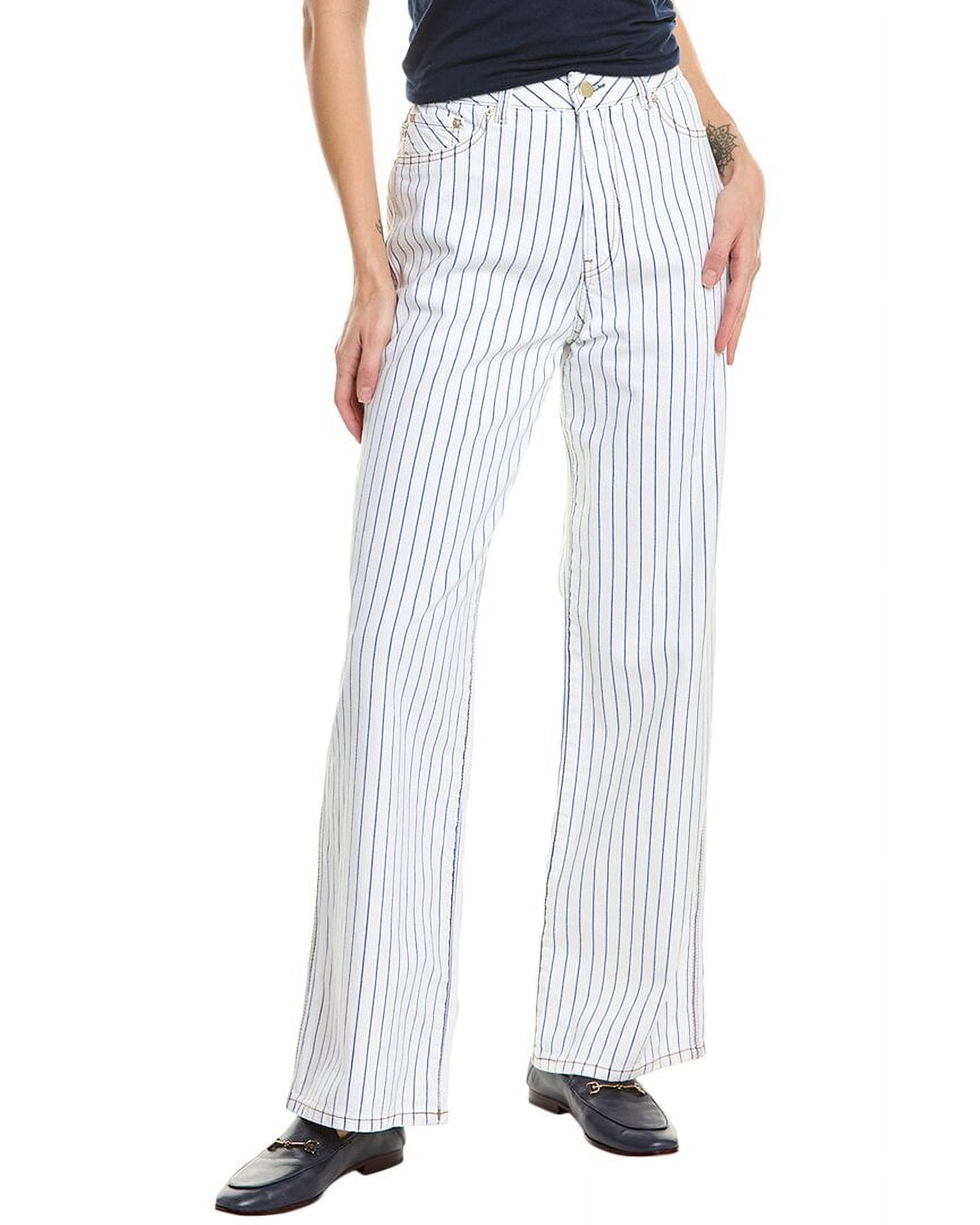 DL1961 womens Gisele High-Rise Nautical Stripe Wide Leg Jean, 29, Blue ...