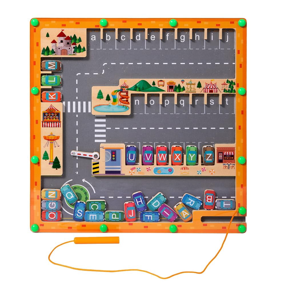 DLAGOMLIFE Magnetic Alphabet Maze SSF20 Letter Puzzle,Wooden Puzzle ...