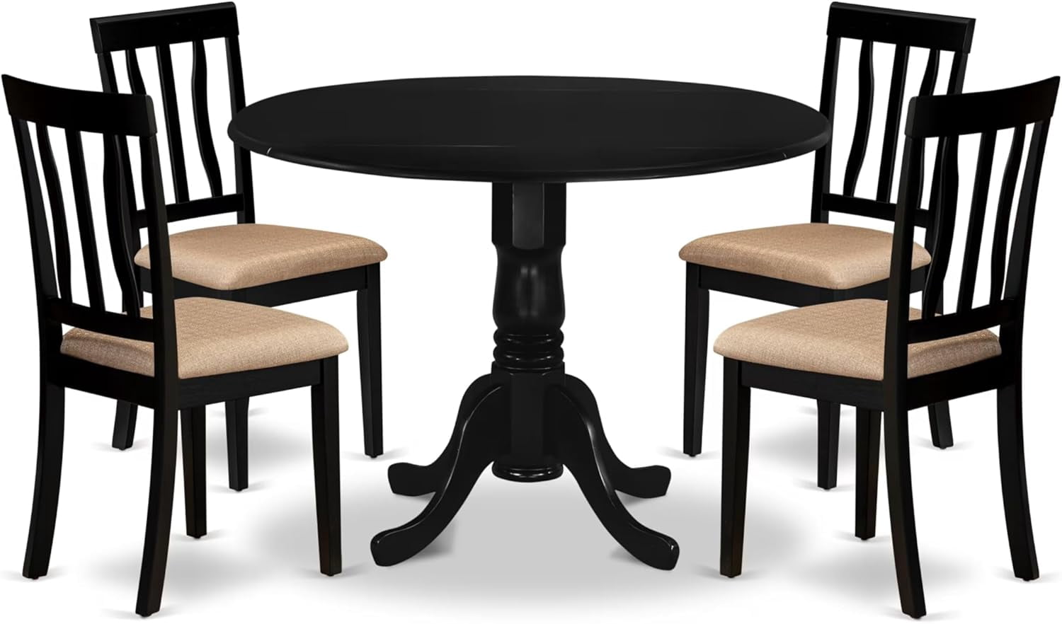 DLAN3-OAK-C 3 Piece Kitchen & Chairs Set Contains Round Dining Room ...