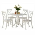 DLBO5-WHI-W 5 PC Kitchen Set - Small Table, 4 Dinette Chairs, White ...