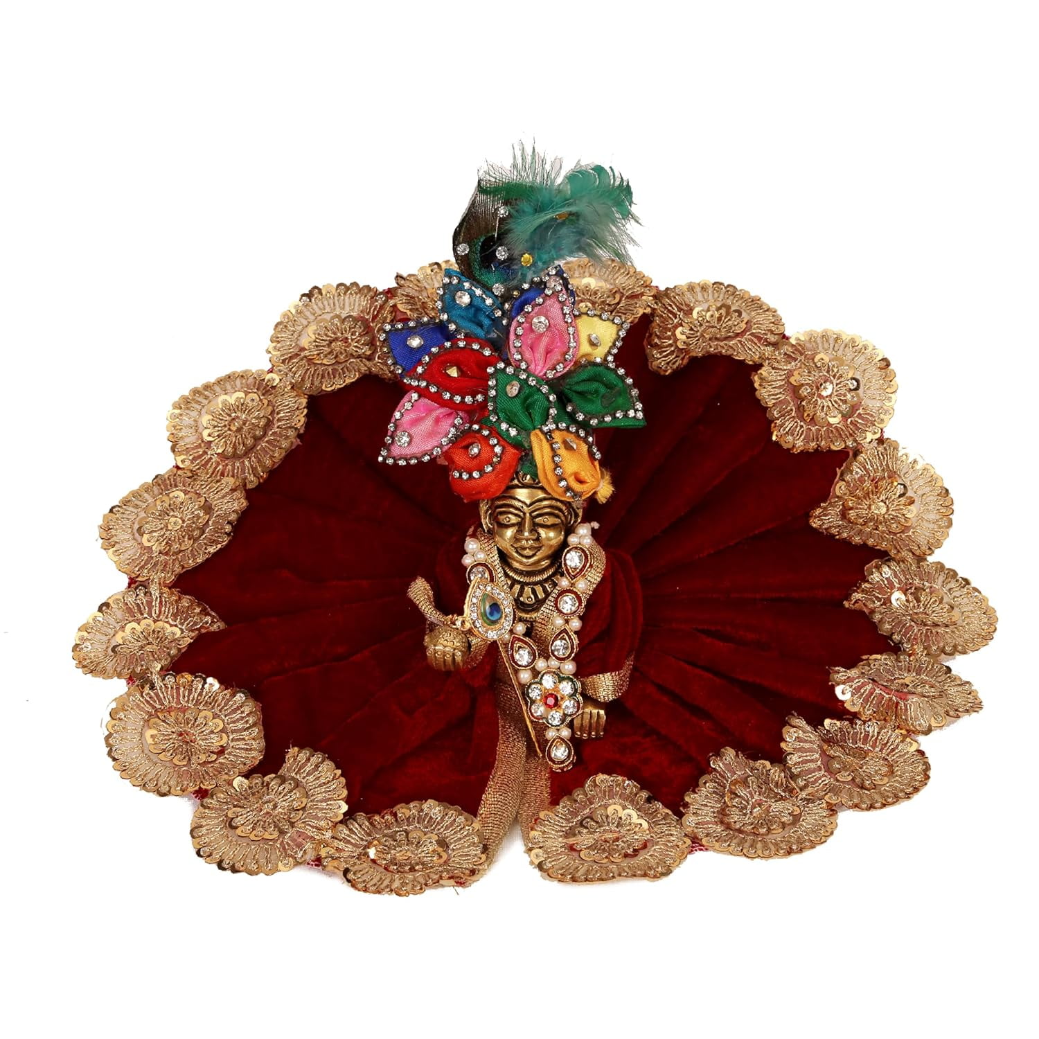 DLC Royal Maroon Laddu Gopal Poshak Designer Velvet Janamashtami Dress ...