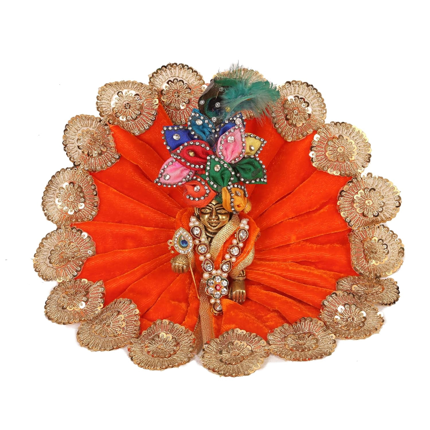 DLC Vivid Orange Laddu Gopal Ji poshak Designer Velvet Janamashtami ...