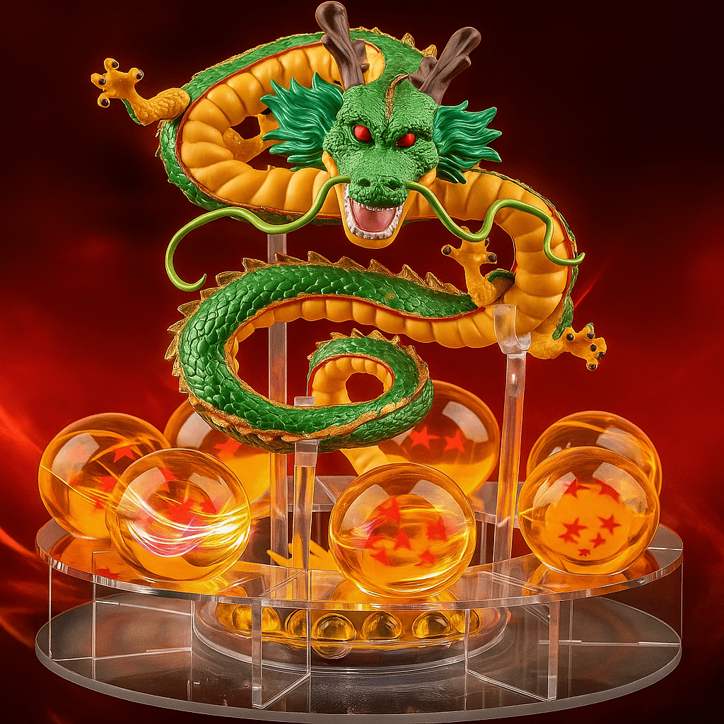 DLD Resin Dragon Doll Figurines Set with Crystal Ball & Shelf, Home ...