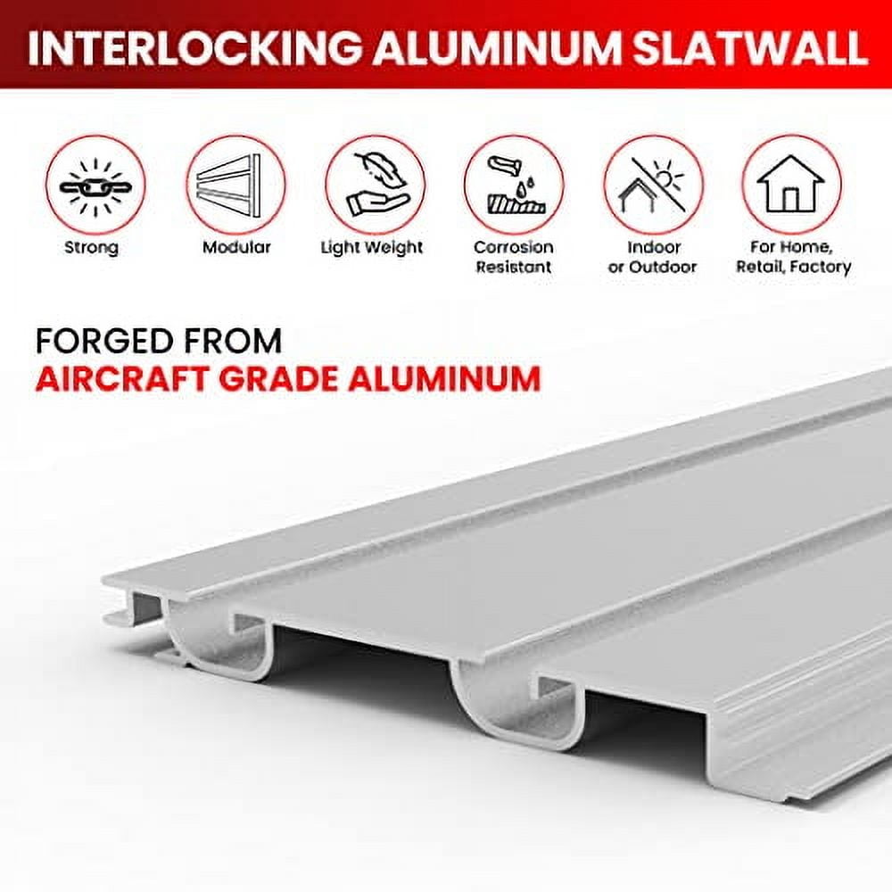 DLDIRECT Aluminum Slatwall Panel Garage Wall Organizer Heavy Duty Wall ...