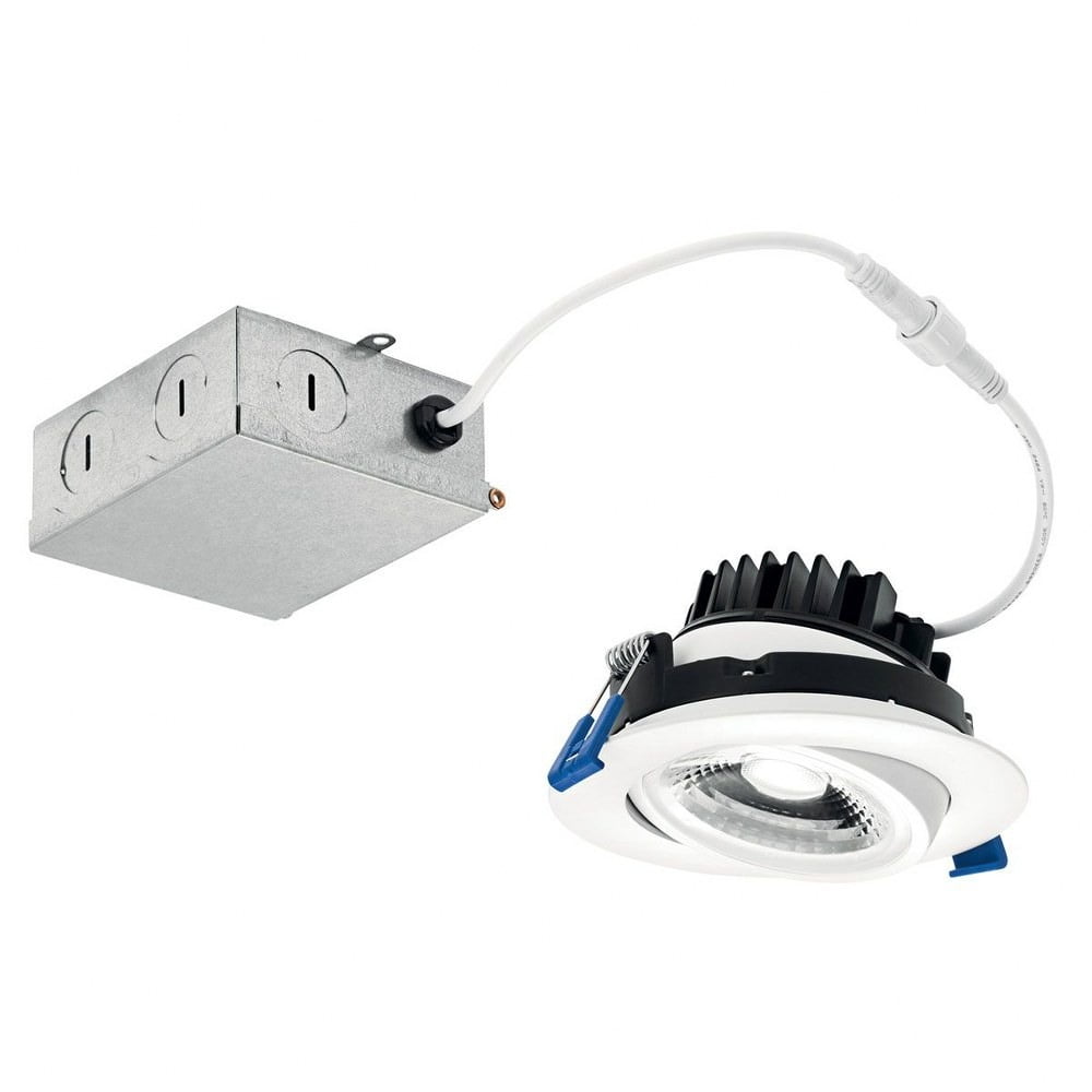 Direct To Ceiling Gimble 1-Light LED Gimbal Downlight in Textured White ...