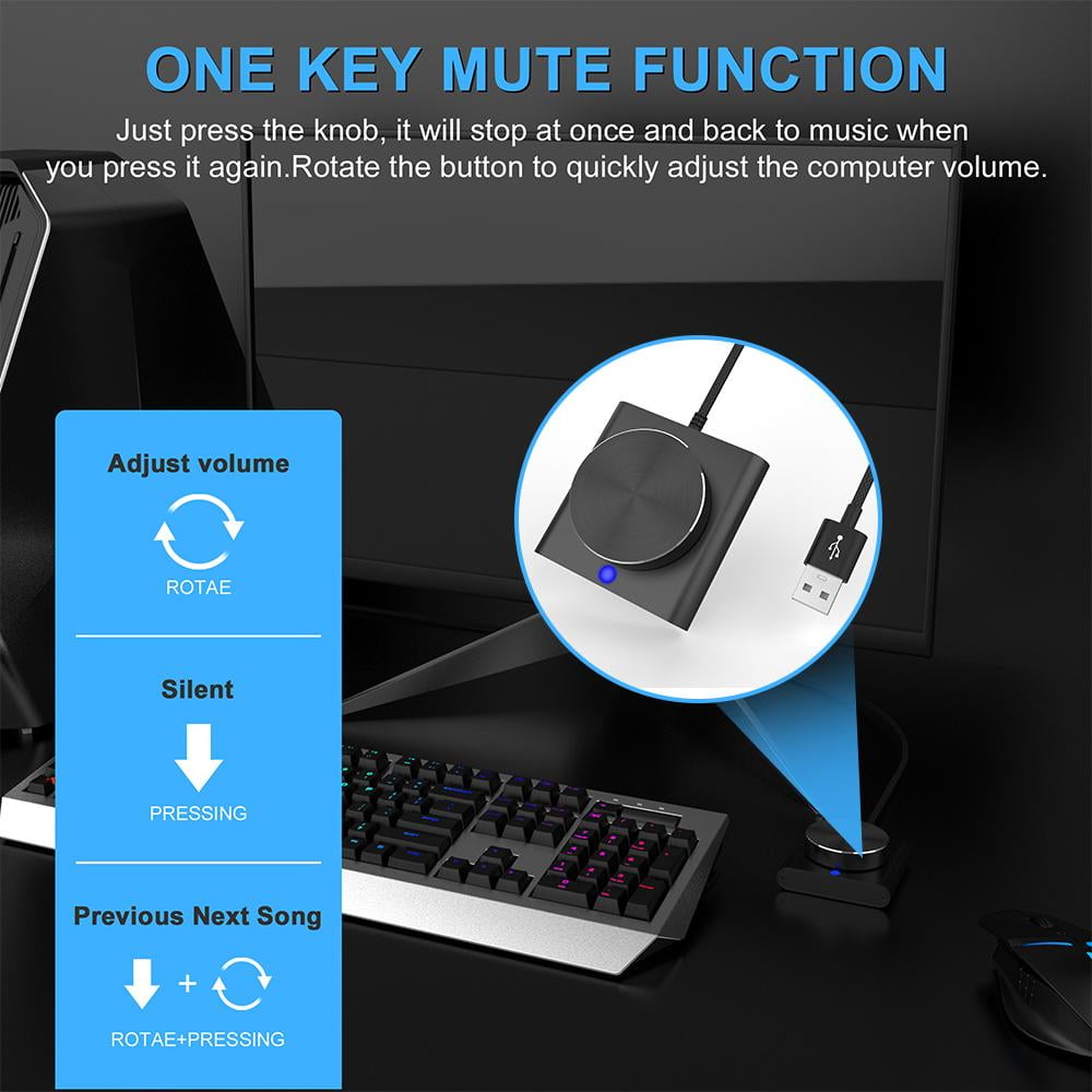 DLHP Aluminum Alloy USB Computer Volume Controller Multimedia Speaker ...