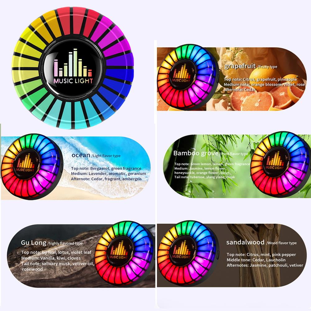 DLHP Car RGB Voice Outlet Aromatic Multifunction Music Rhythm Light ...
