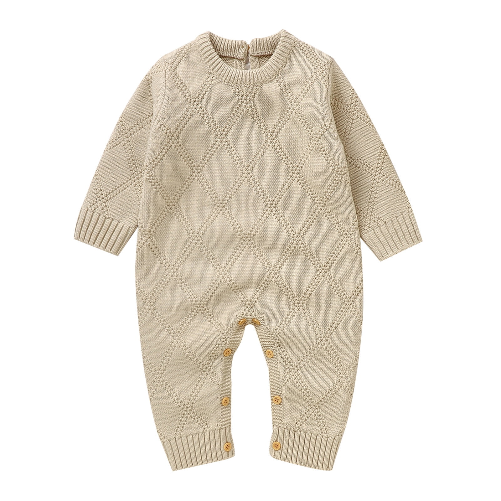 DLLMJING Baby Crewneck Knit Romper Cotton Long Sleeve Boy Girl Sweater ...