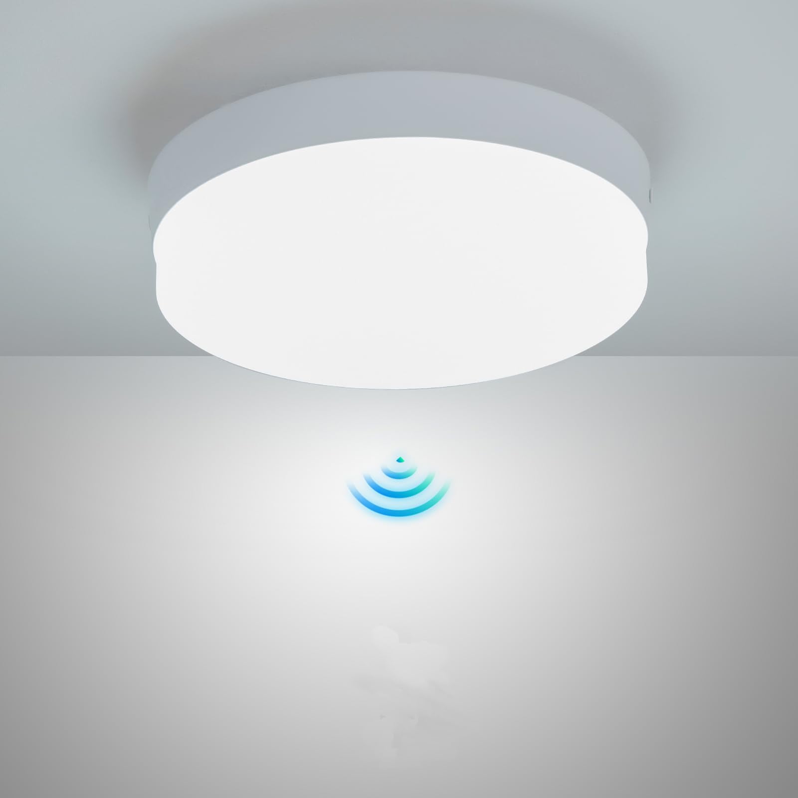 DLLT 24W Motion Sensor LED Ceiling Light, 8.7 Inch Wired Motion ...