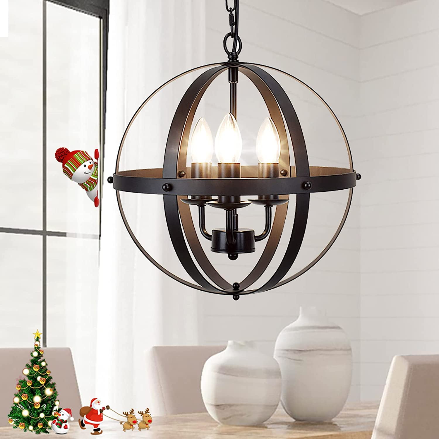 DLLT Vintage Pendant Hanging Light Fixtures, Flush Mount Ceiling ...