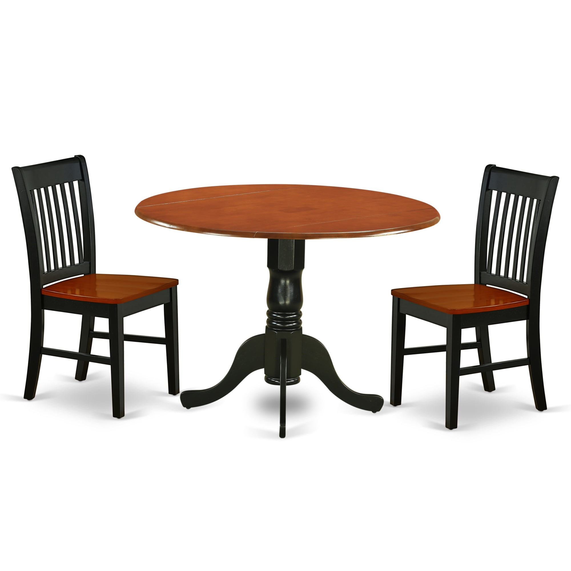 DLNO3-BCH-W Kitchen Dinette Set: Elegant and Functional 3Pc Round ...