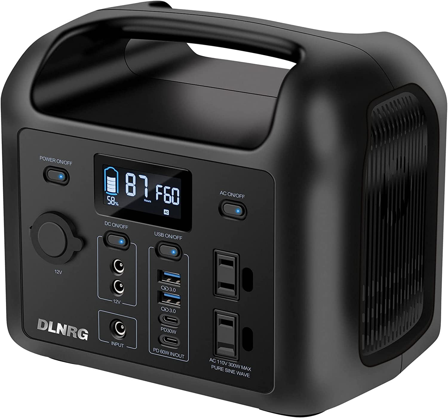 DLNRG BLACK R300 299Wh Portable Power Station, Pure Sine Wave Solar ...