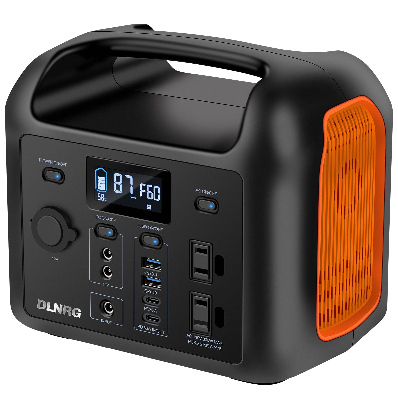 DLNRG R300 299Wh Portable Power Station, Pure Sine Wave Solar Generator ...