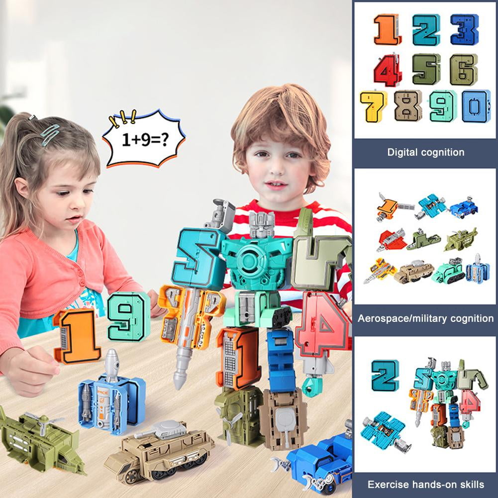 DLQT 0 Digital Deformation Toys Educational Assembly Robot 3-6 Years ...