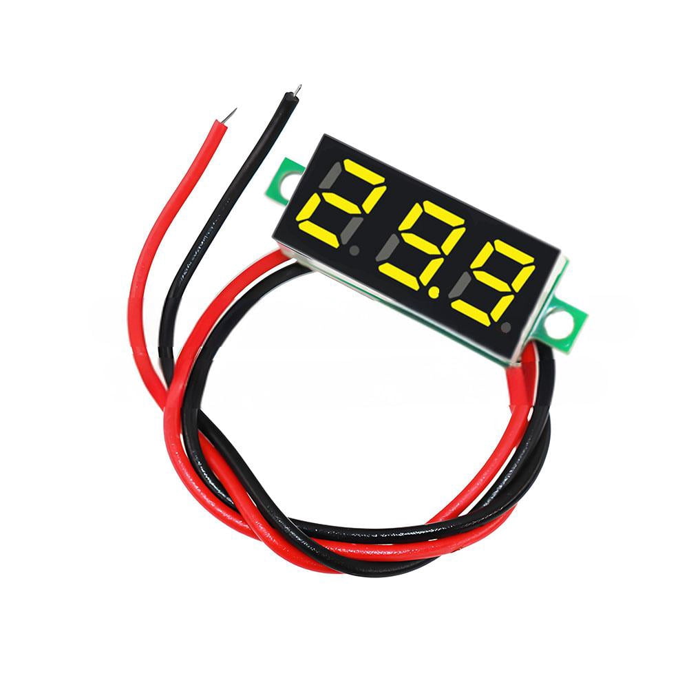 DLQT 2-Wire Yellow 0.28-Inch Small Digital Display Dc Voltage Meter ...