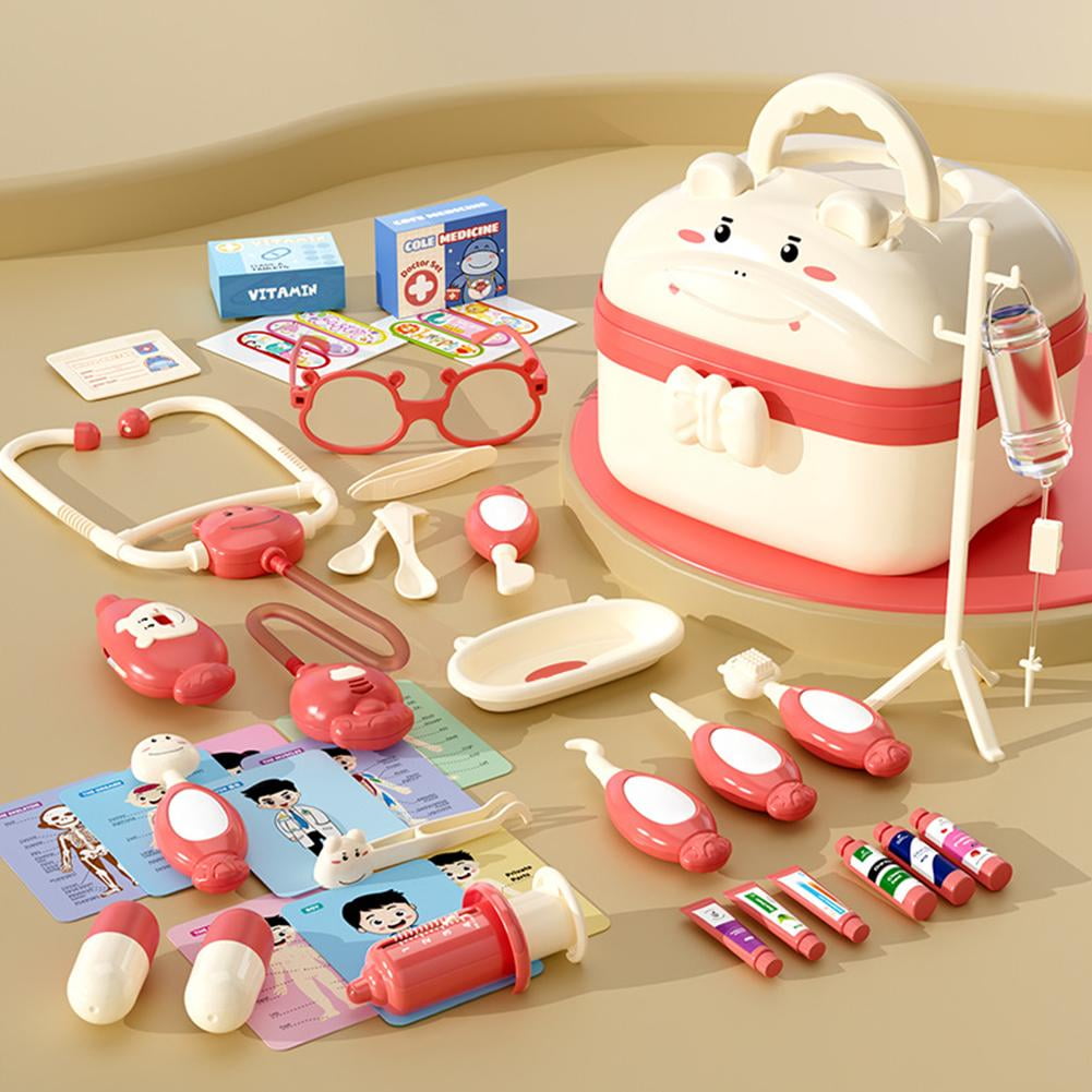 DLQT 39pcs Pink Children'S Little Doctor Set Girl Medical Medicine Box ...