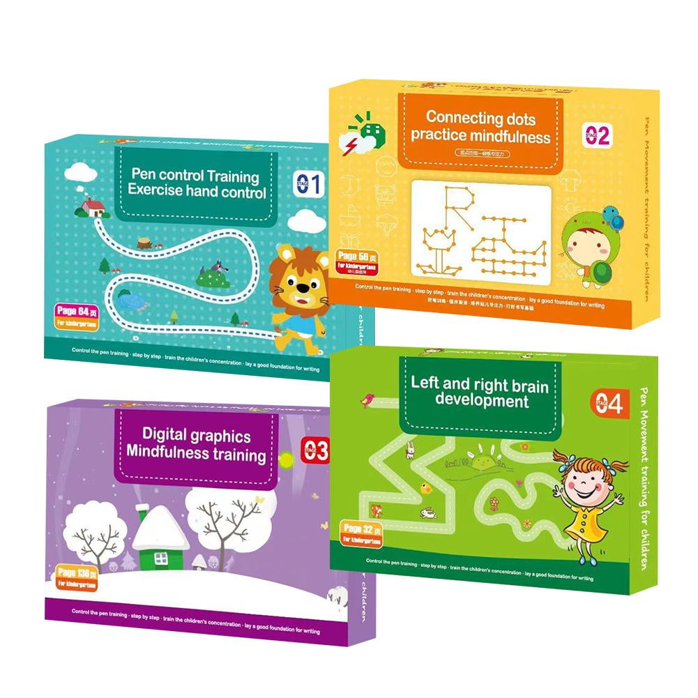 DLQT 4-Piece Combination Pen Control Training Book For Kindergarten ...