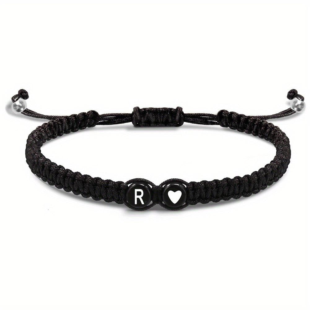 DLQT Alphabet R26 English Alphabet Bracelet Hand-Woven Adjustable ...
