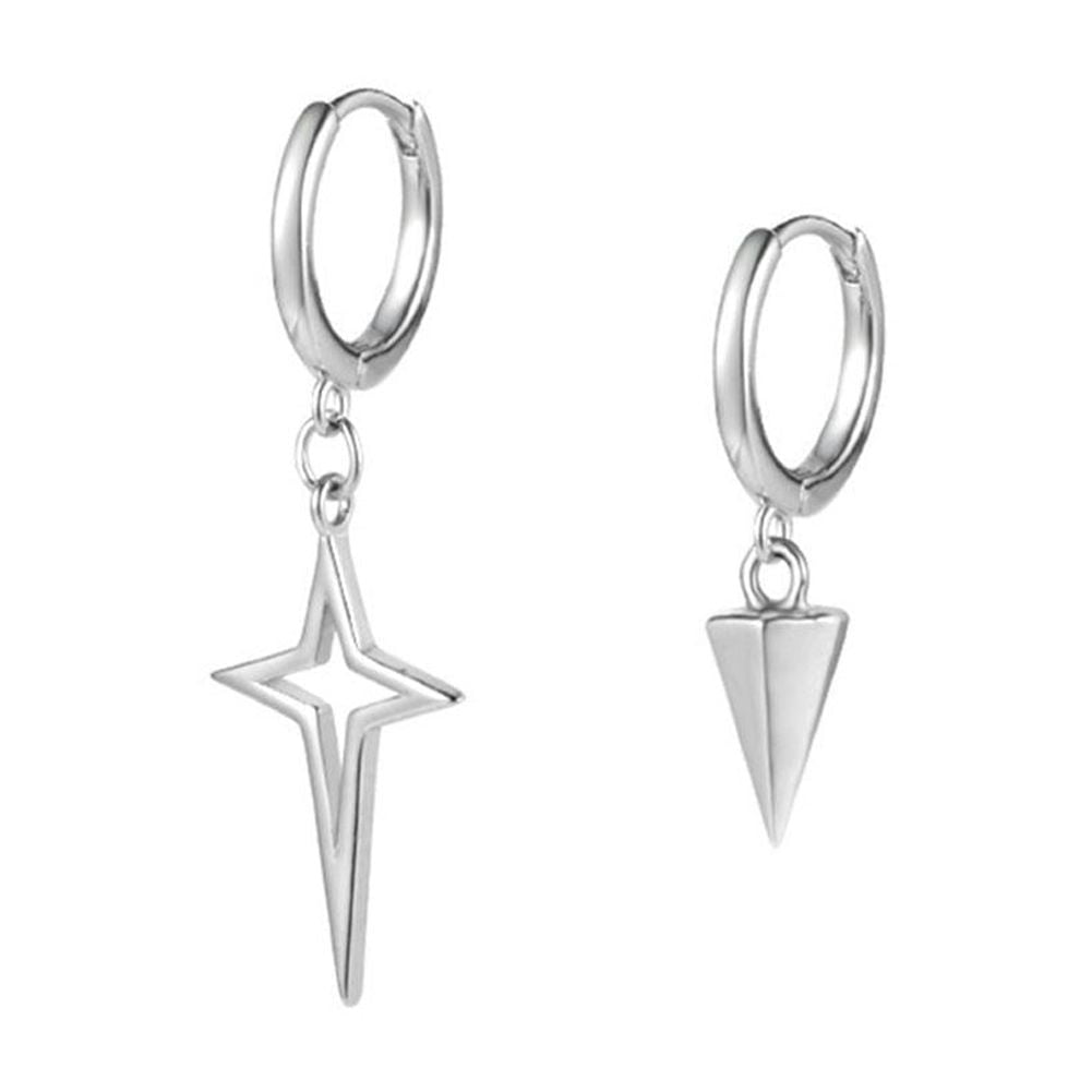 DLQT Asymmetrical Geometric Earrings Cross Star Asymmetrical Earrings ...