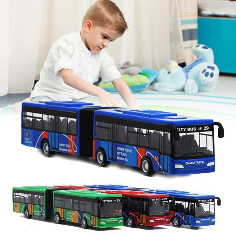 DLQT Blue Double Section Bus Alloy Toy With Pull Back Camouflage ...
