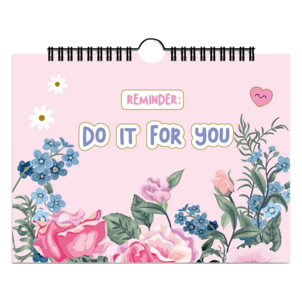 DLQT Do It For You Floral Themed Motivational Notebook 12-Month Planner ...
