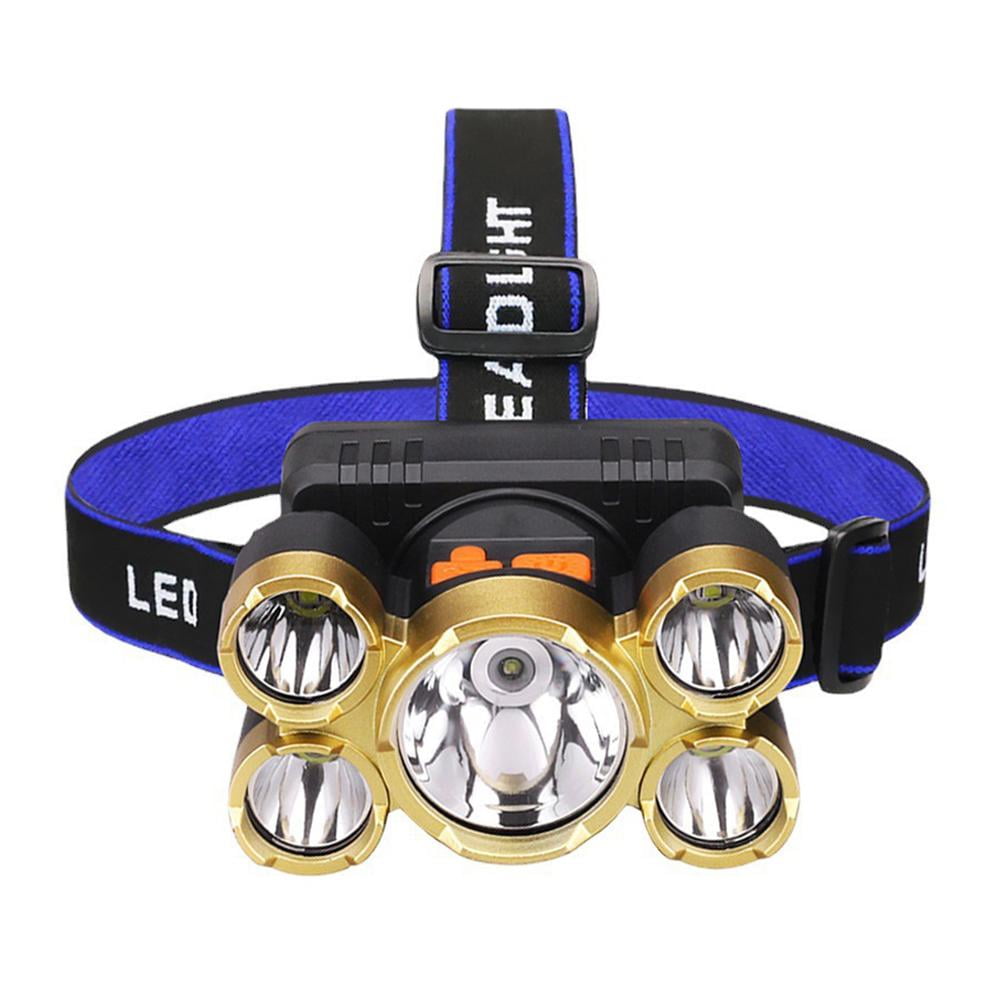 DLQT Five Headlights 5 Head Plastic Strong Light Headlights Led ...