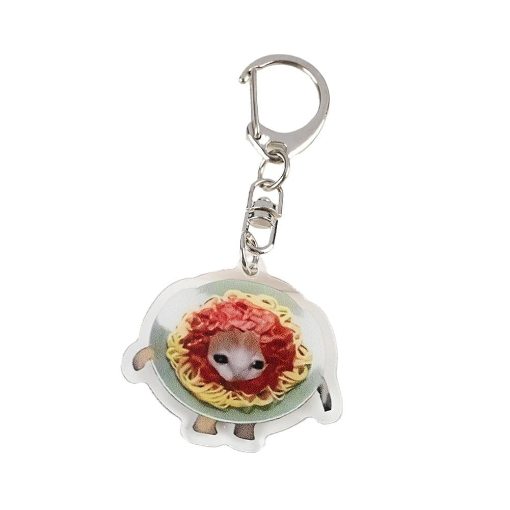 DLQT Food Cat Series--6 Food Cat Head Keychain Internet Celebrity Sand ...
