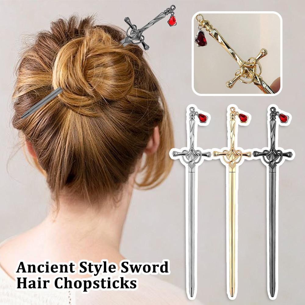 DLQT Gold Belt Pendant Ancient Style Sword Hairpin Hanfu Headdress ...