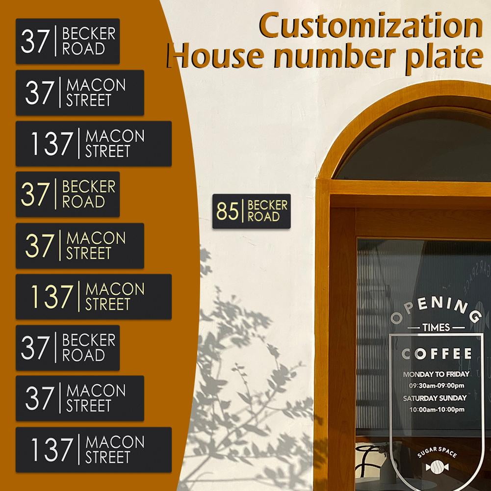 DLQT Gold M Acrylic House Number Plate Personalized Hotel Homestay Box ...