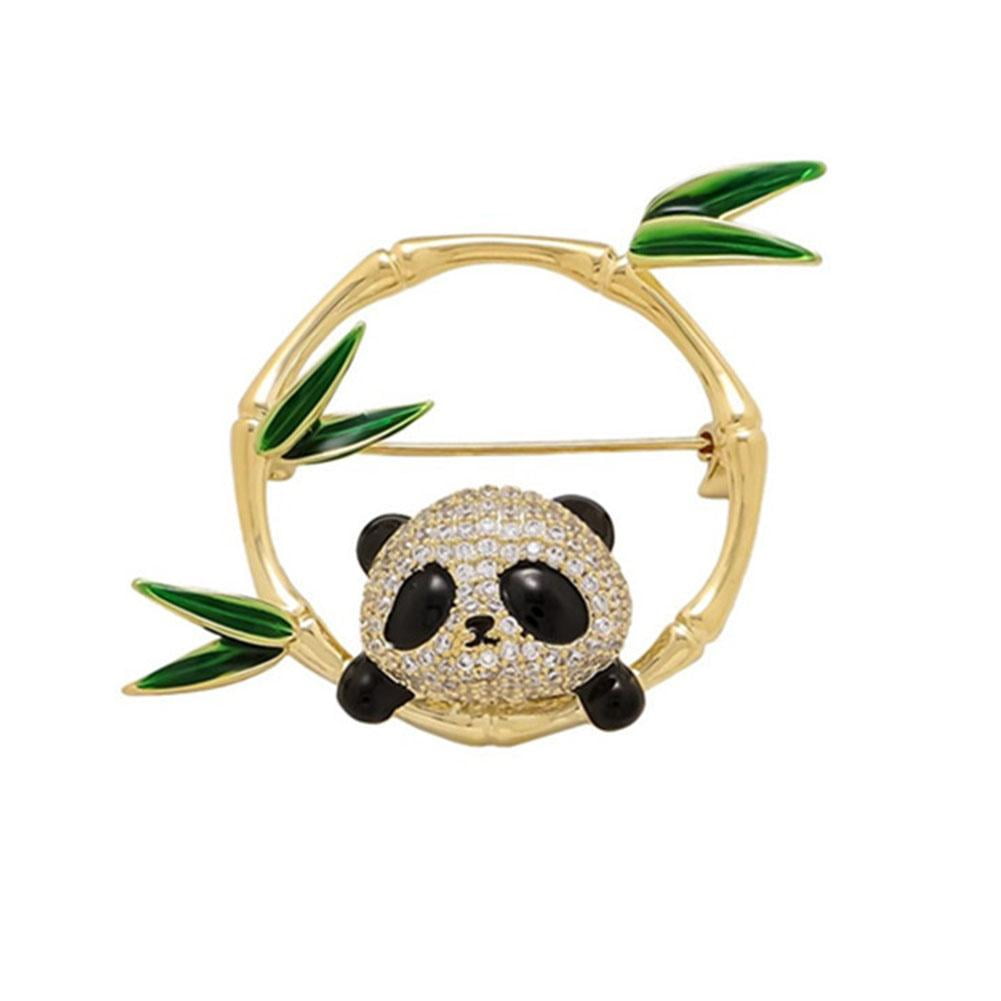 DLQT Gold New Chinese Style Cute Panda Brooch Rising Step By Step ...