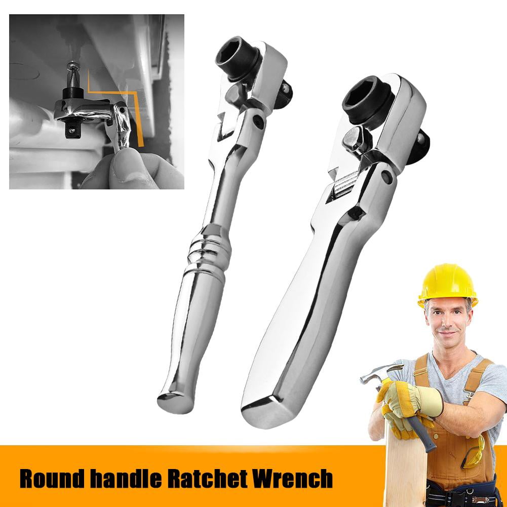 DLQT Round Handle Mini Movable Head Quick Ratchet Wrench Small Flying ...