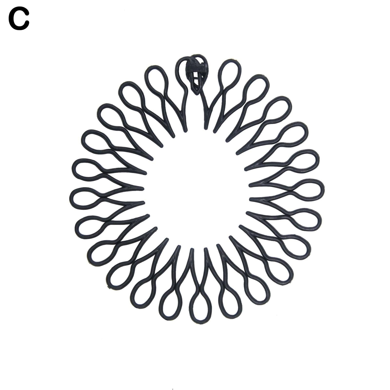 DLQT Round Reverse Diamond Rice Powder Comb-Black Circle Spring Comb ...