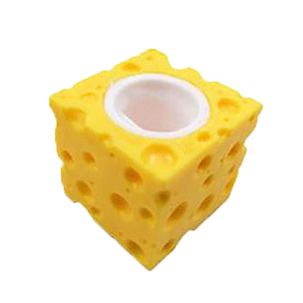 DLQT Small Cheese White Creative Decompression Cheese Mouse Squeeze Cup ...