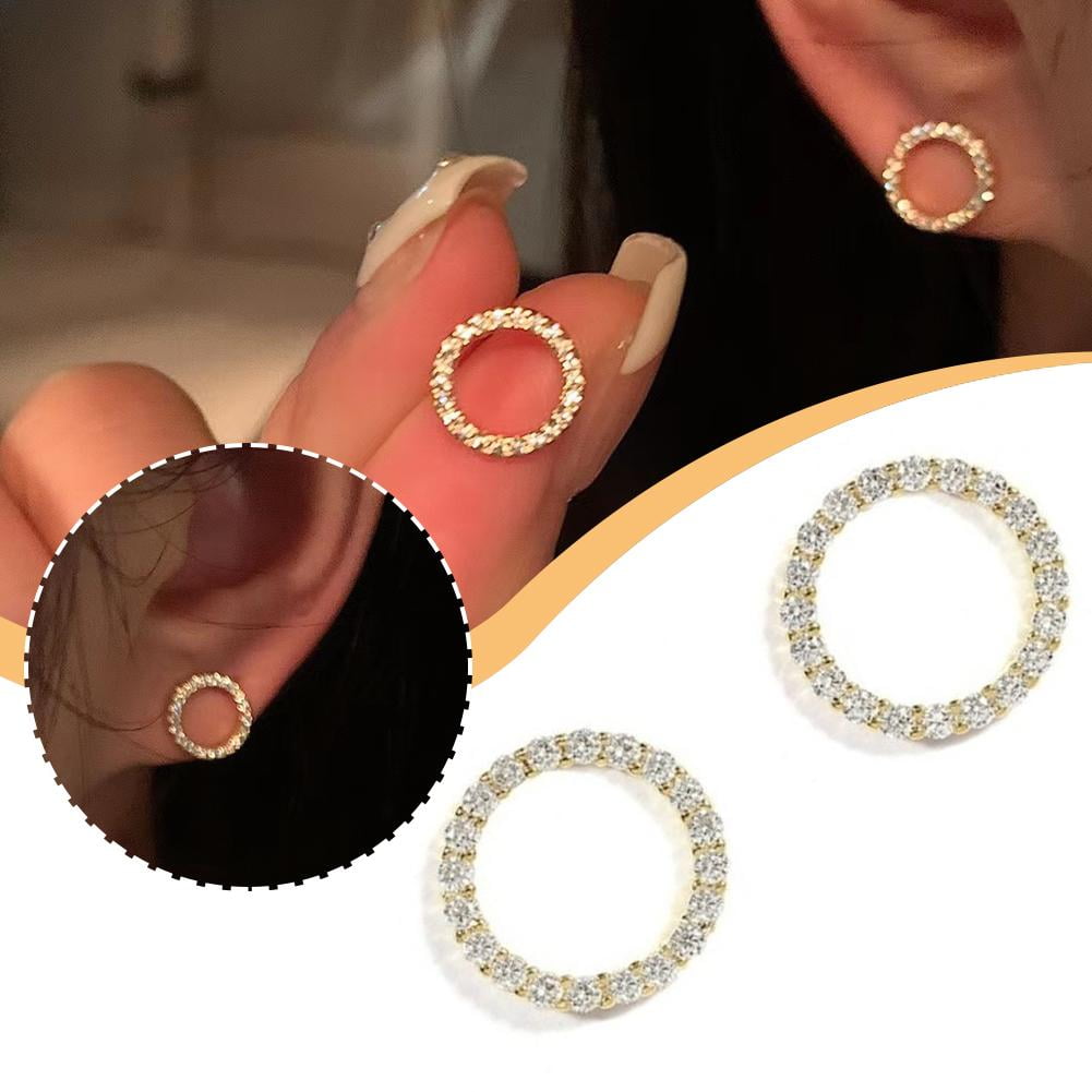 DLQT Small Circle Korean Simple Exquisite Small Circle Niche Zircon ...