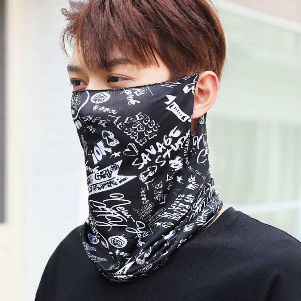 DLQT Starry Sky Black Ice Silk Ear-Hanging Mask Cycling Bicycle Sun ...