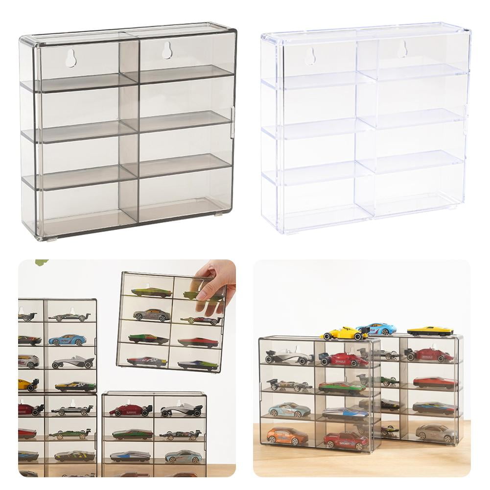DLQT Transparent White 8-Grid Combination Car Model Storage Box ...