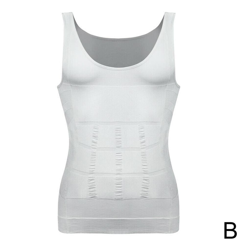 DLQT White L Men'S Body Shaping Vest Chest Shaping Tummy Control Vest ...