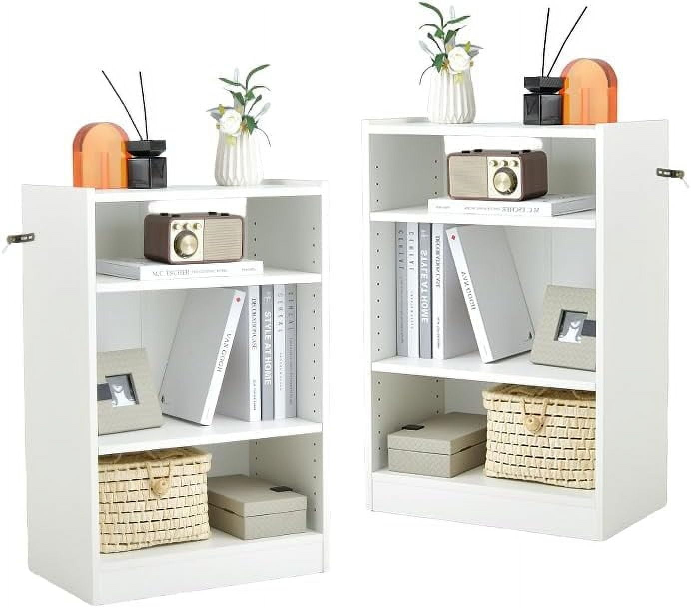 DLQZ 3 Cube Small Bookshelf, 3-Tier Modern Bookcase, Open Display Shelf ...